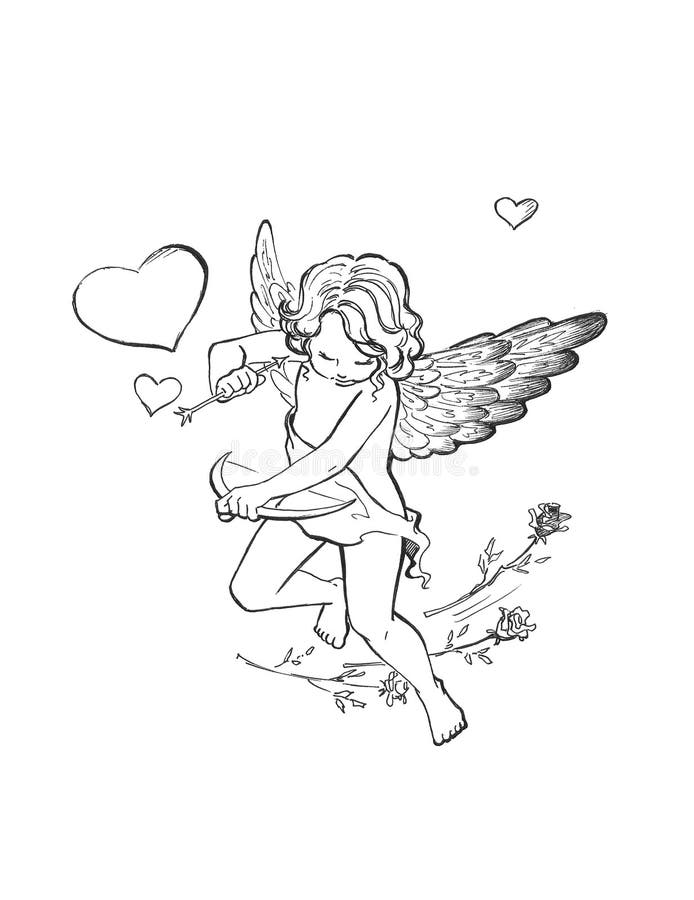 Small cupid stock illustration. Illustration of card, flower - 4023830