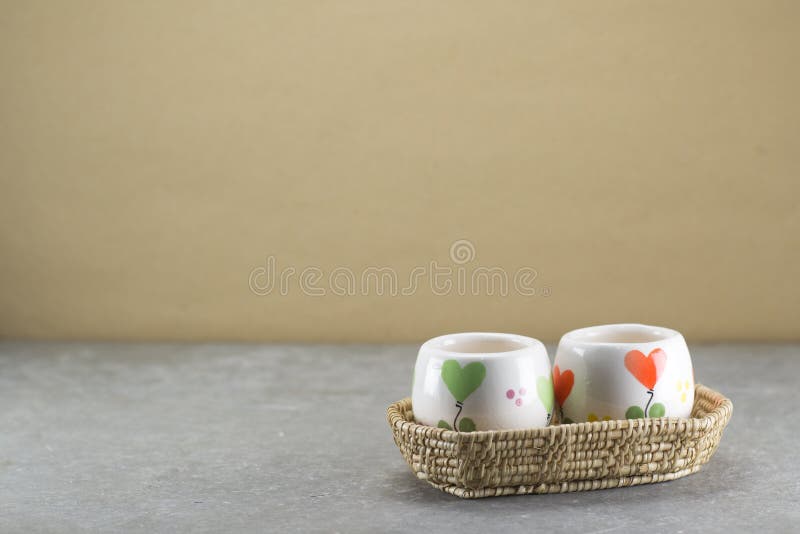 Small cups. stock photo. Image of wood, table, cups, lined - 59519790