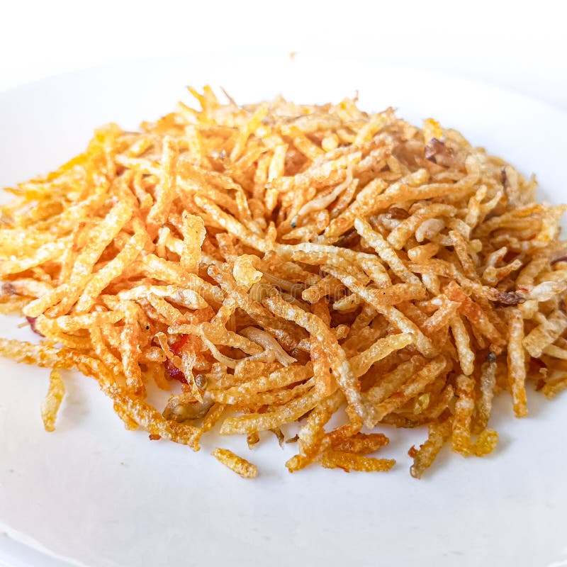 Small Cut Fried Potato Food Served on a White Plate Stock Image - Image ...