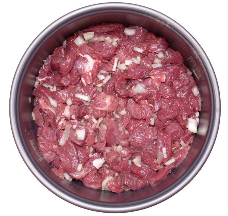 Small Cut Meat with Onions and Spices Stock Image - Image of pepper ...