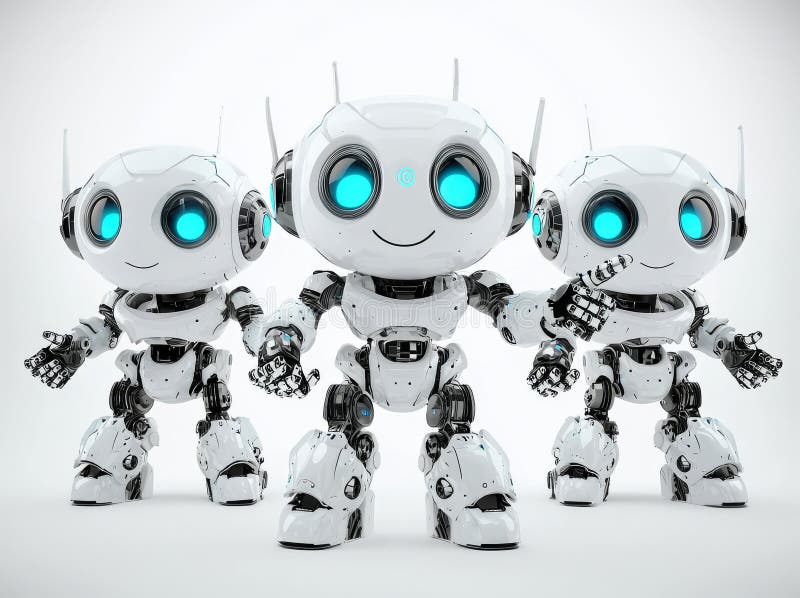 Small and Cute Artificial Intelligence Personal Assistant Robots Stock ...
