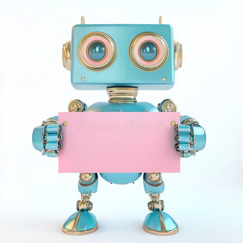 Small, Cute, and Artificially Intelligent Assistant Robot with Blank ...