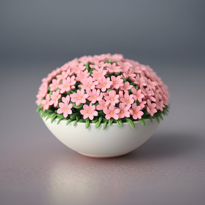 A Small Cute Blossoming Sakura Bonsai Tree, 3d Isometric Reference ...