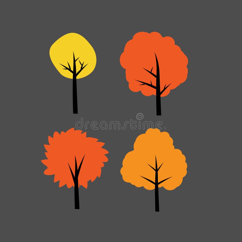Small Cute Modern Cartoon Tree Stock Vector - Illustration of season ...