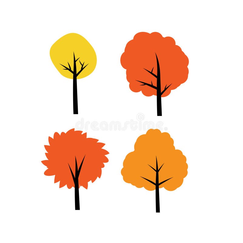 Small Cute Modern Cartoon Tree Stock Vector - Illustration of garden ...