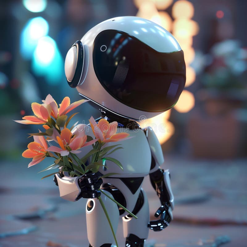 Cute Robot Holding Envelope Icon, UI Design. Cartoon Character ...