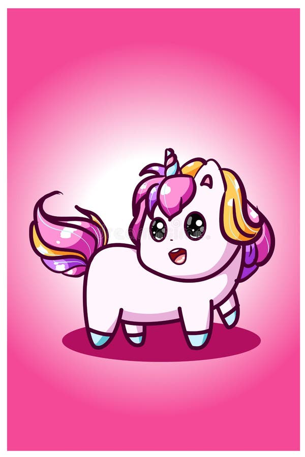 A Small and Cute Unicorn Illustration Stock Vector - Illustration of ...