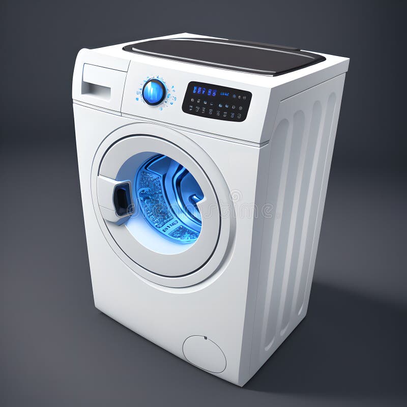 Small Cute Washing Machine Toy, 3D Reference Model. AI Generated Model ...