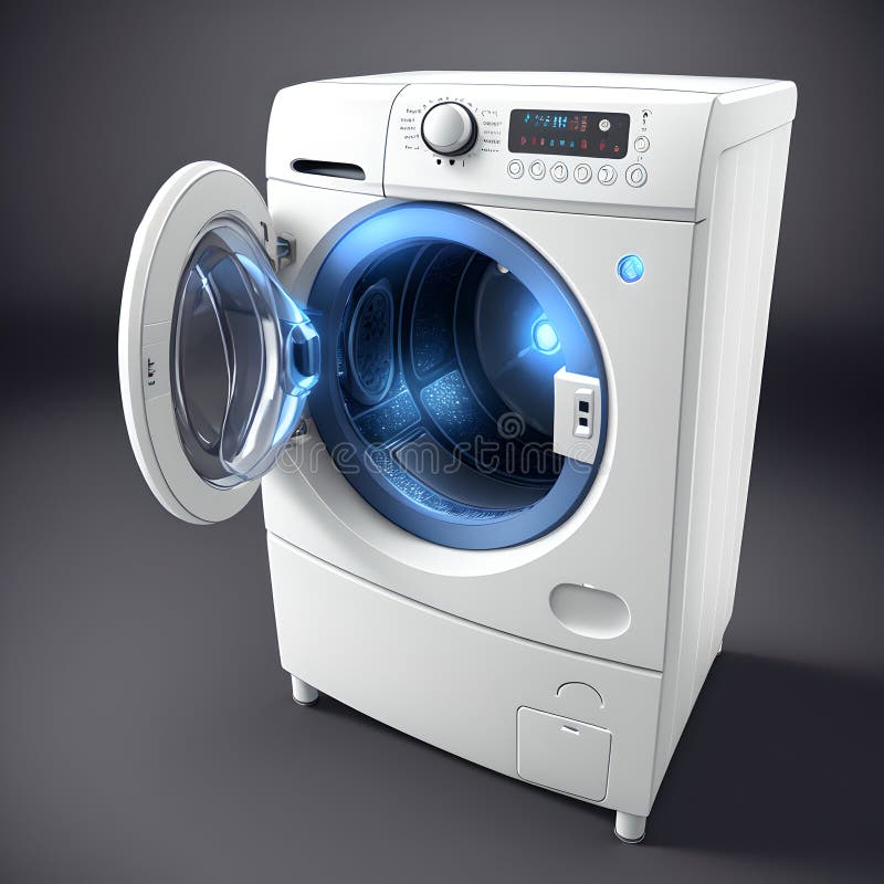 Small Cute Washing Machine Toy, 3D Reference Model. AI Generated Model ...