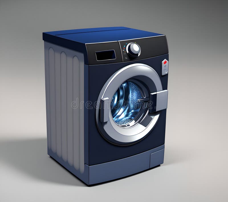Small Cute Washing Machine Toy, 3D Reference Model. AI Generated Model ...