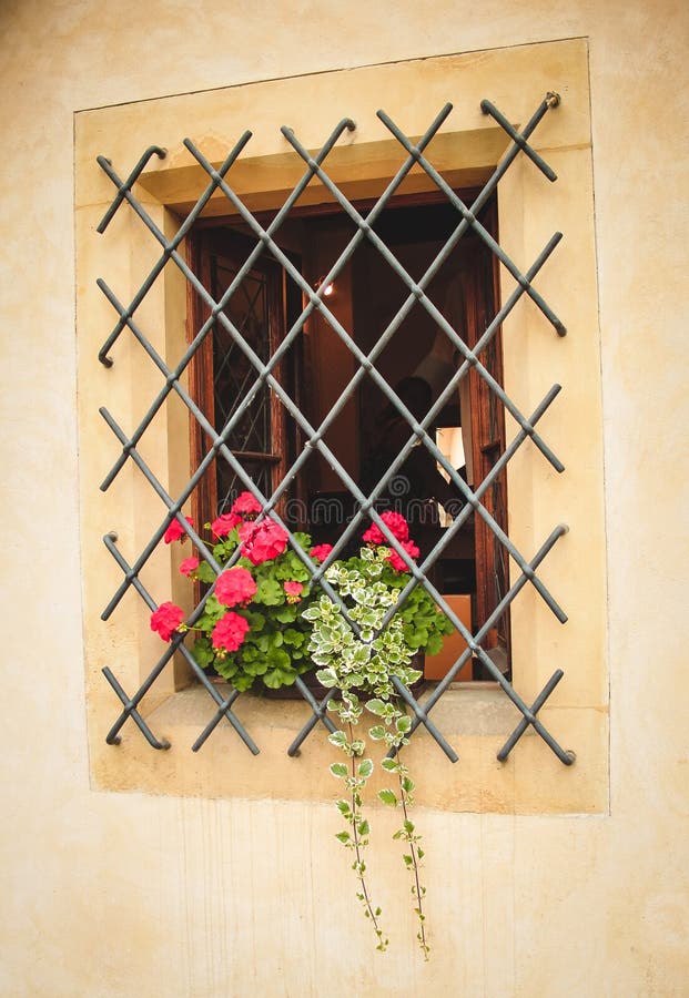 Cute Window on Red Wall stock image. Image of wall, frame - 22243993