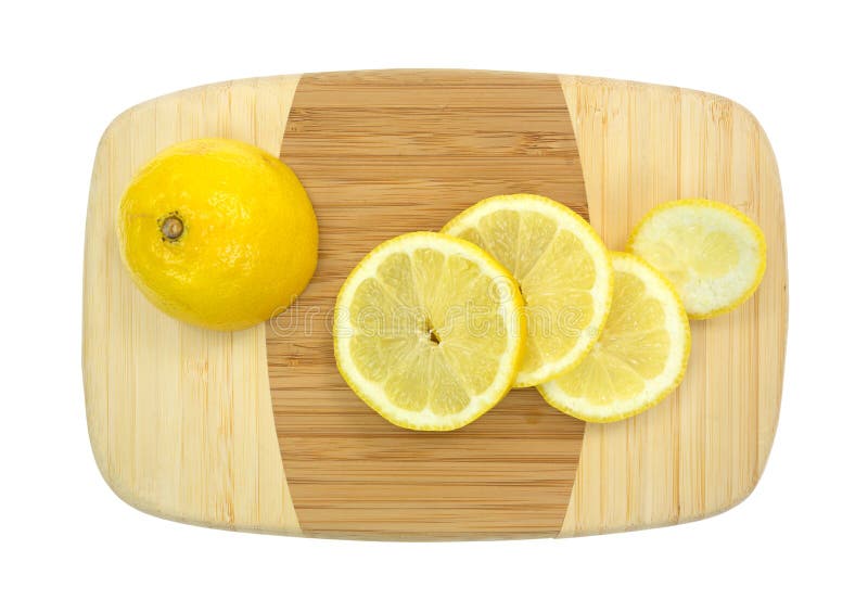 Small Cutting Board with Lemon and Slices Stock Image - Image of tart ...