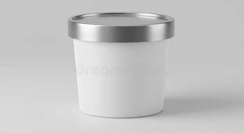 A Small, Cylindrical White Container with a Smooth, Matte Finish and a ...