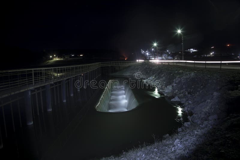 Small Dam at Night. Rural Landscape Stock Photo - Image of alternative ...