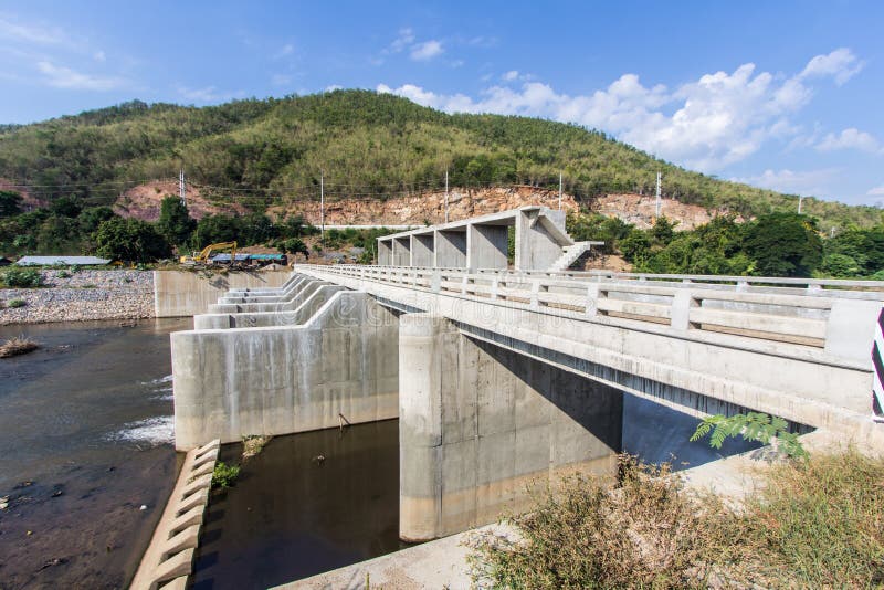 Small Dam in River, in Asia Stock Image - Image of environment, barrage ...