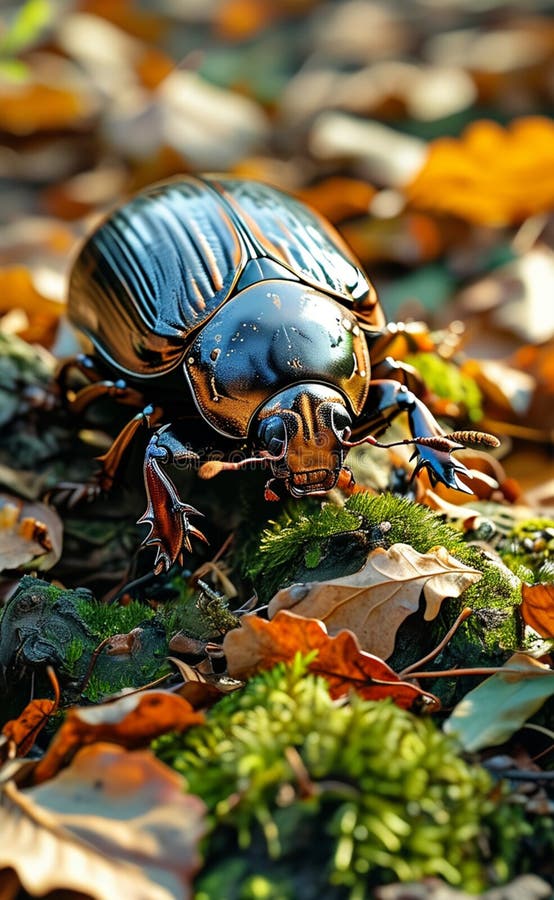A Beetle is Sitting on the Ground Stock Illustration - Illustration of ...