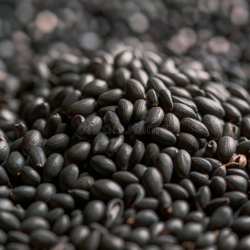 Small, Dark Seeds Densely Packed, Glossy Surface with Overlapping ...