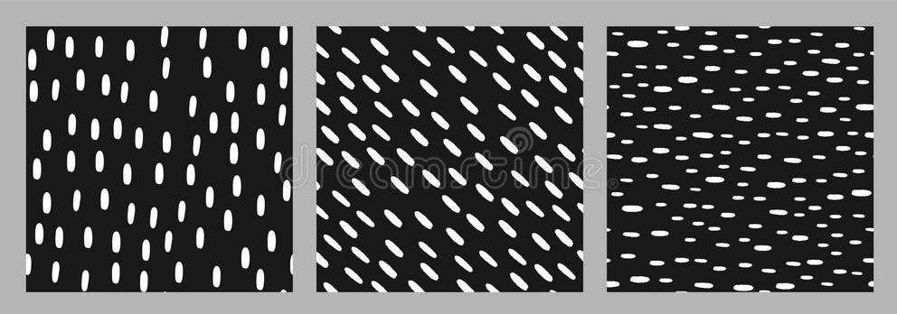 Small Dash Pattern Vector. Dotted Lines Texture. Set of Retro Seamless ...