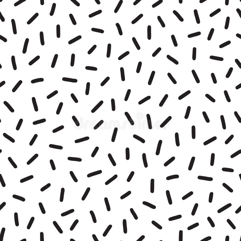 Small Dash Pattern on White Background. Hand Drawn Small Black Dash ...