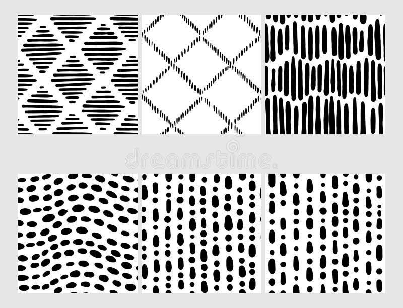 Small Dash Patterns Set. Seamless Minimal Dash Pattern, Small Elements. Stock Illustration ...