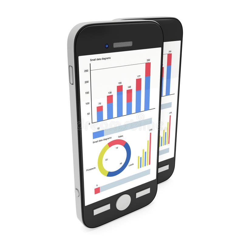 Small Data on Smartphone stock illustration. Illustration of processes ...