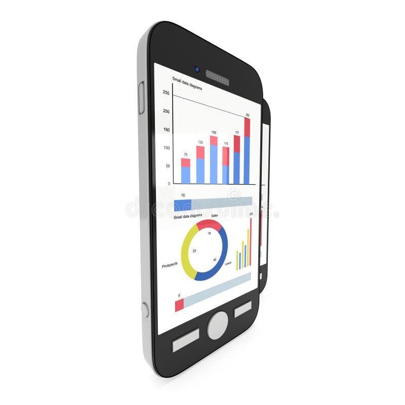Small Data on Smartphone stock illustration. Illustration of cell ...