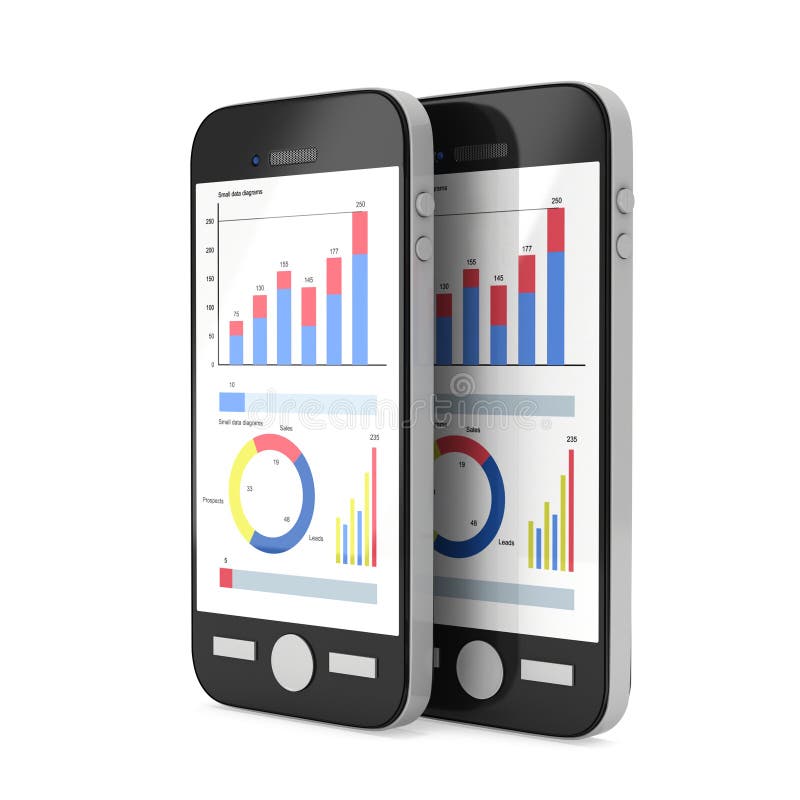 Small Data on Smartphone stock illustration. Illustration of internet ...