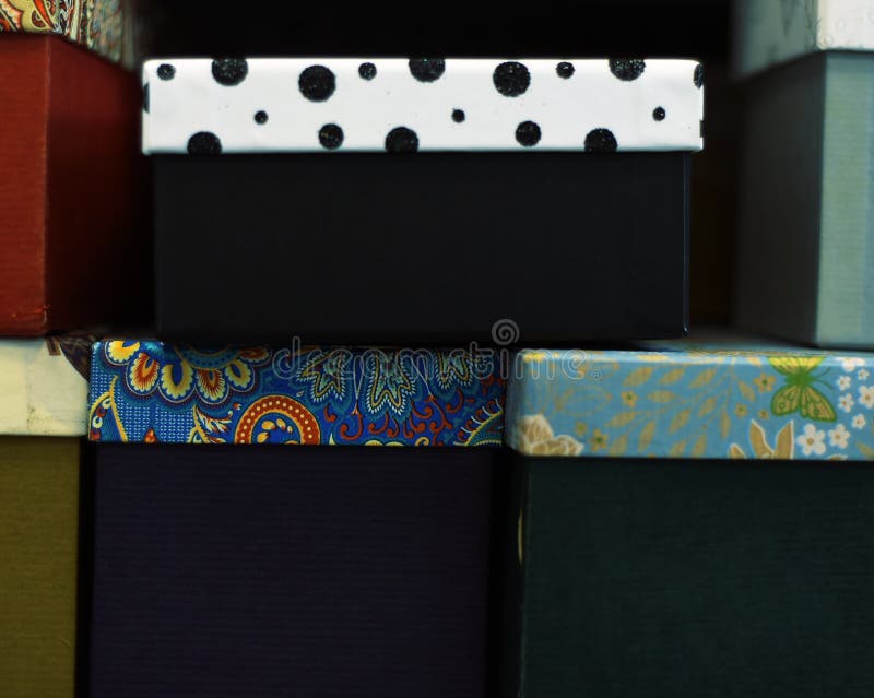 Gift Small Decorative Bright Boxes. Stock Photo - Image of celebration ...