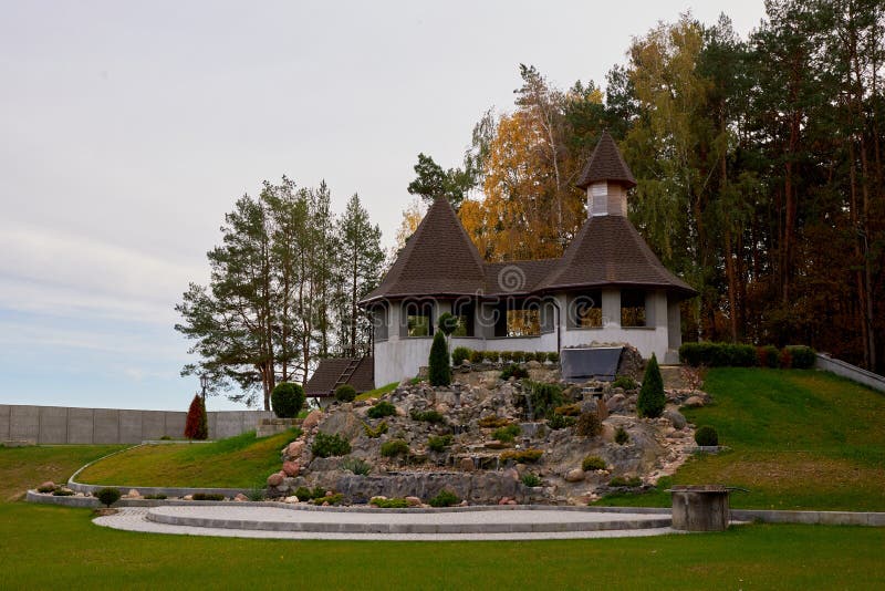 Small decorative castle stock image. Image of flowing - 260441697