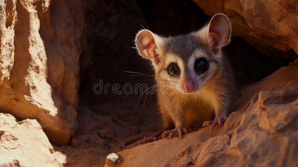 Small Desert Rodent in a Sandy Cave Stock Illustration - Illustration ...