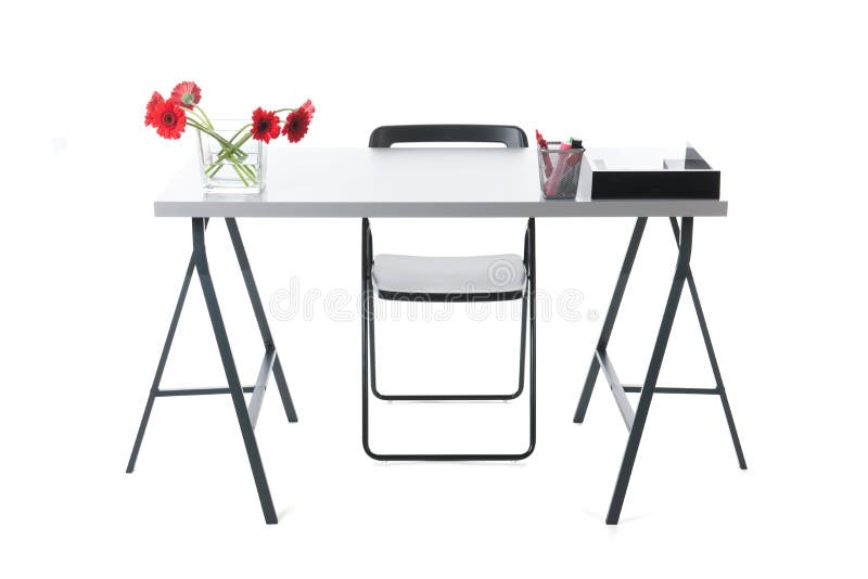 Small desk stock image. Image of flowers, vase, chair - 34620783