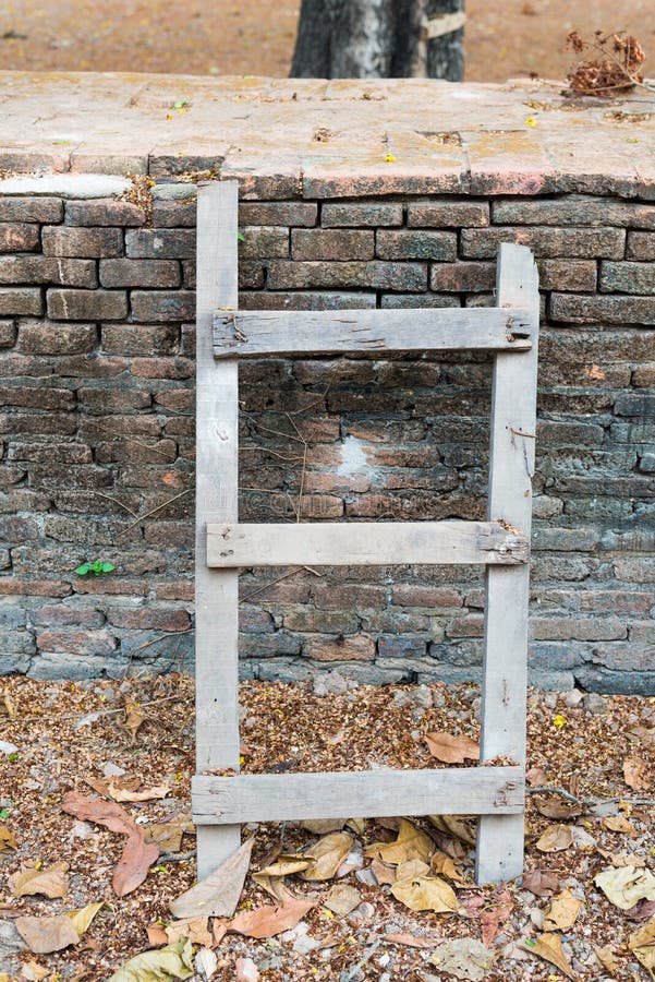 Small Diagonal Wooden Ladder Stock Image - Image of grungy, blank: 39846737