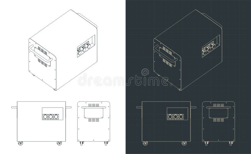 Diesel Generator Blueprints Stock Vector - Illustration of design ...