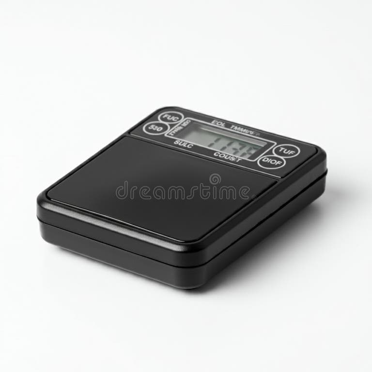 Small Digital Pocket Scale with a Black Plastic Casing and a ...