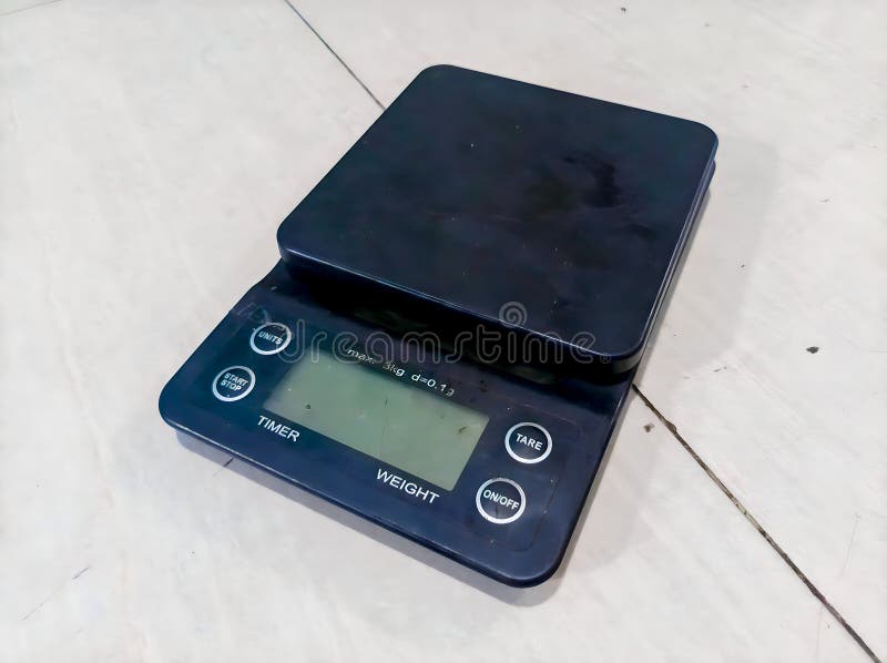 Small Digital Weighing Scale on White Ceramic Floors Stock Image ...