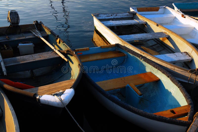 Small Dinghies are Tied To a Dock Stock Photo - Image of american ...