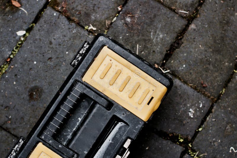 Small dirty toolbox stock image. Image of yellow, black - 97316613