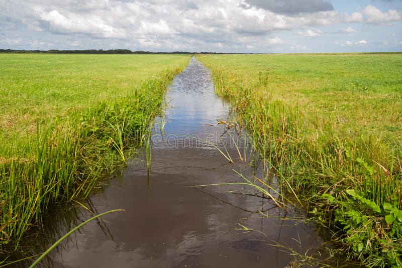 Small Ditch in Winter Country Stock Photo - Image of lombardy, grass ...