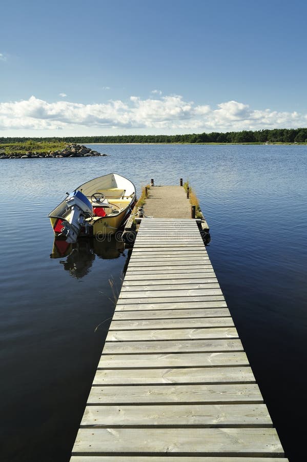 Small Dock and Boat stock image. Image of fishing, bridge - 28207493