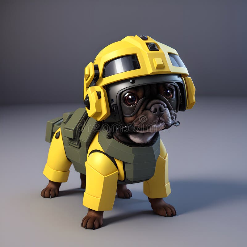 A Small Dog in Armor Providing Security As a Sapper, AI Generated Stock ...