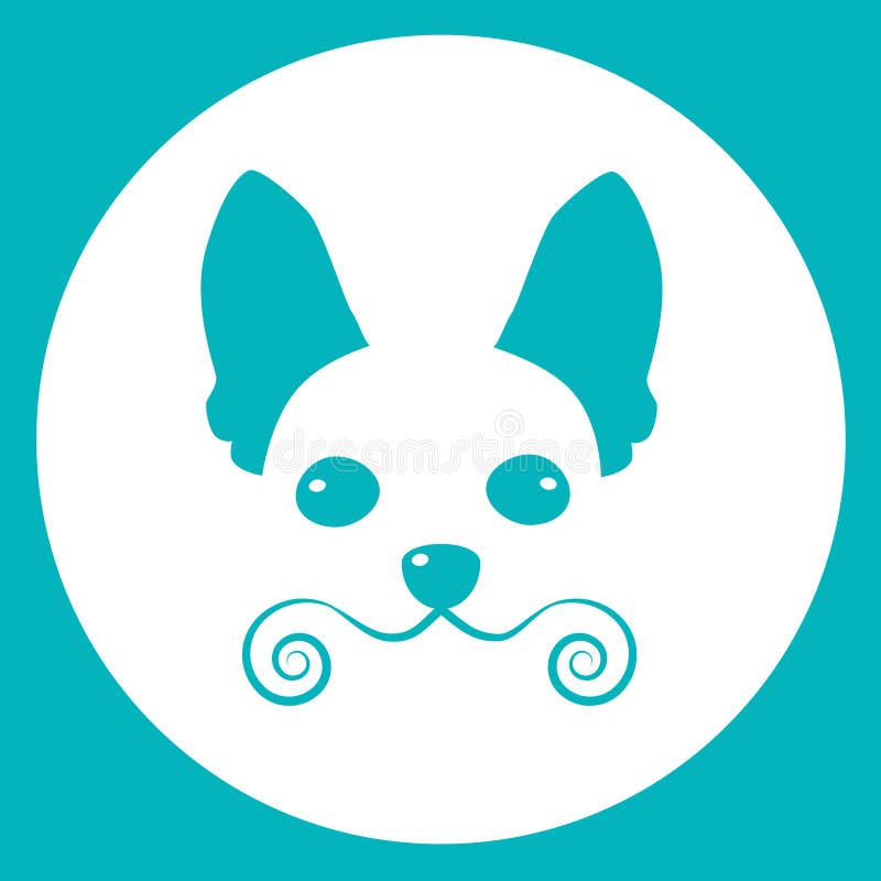 Small Dog Icon Pet Face Web Stock Vector - Illustration of interface ...