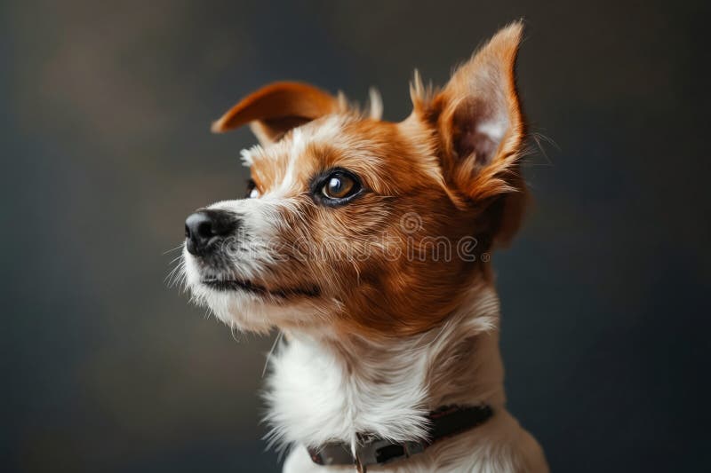 A Small Dog Looking Up at the Camera. Generative AI Stock Photo - Image ...