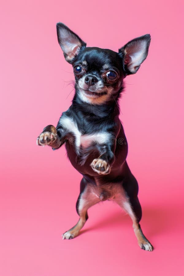 A Small Dog Standing Upright. Perfect for Pet Lovers Stock Image ...