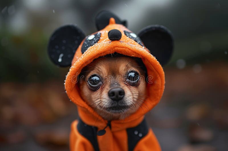 Small Dog Wearing Mickey Mouse Costume, Pet Pranks Image Stock ...