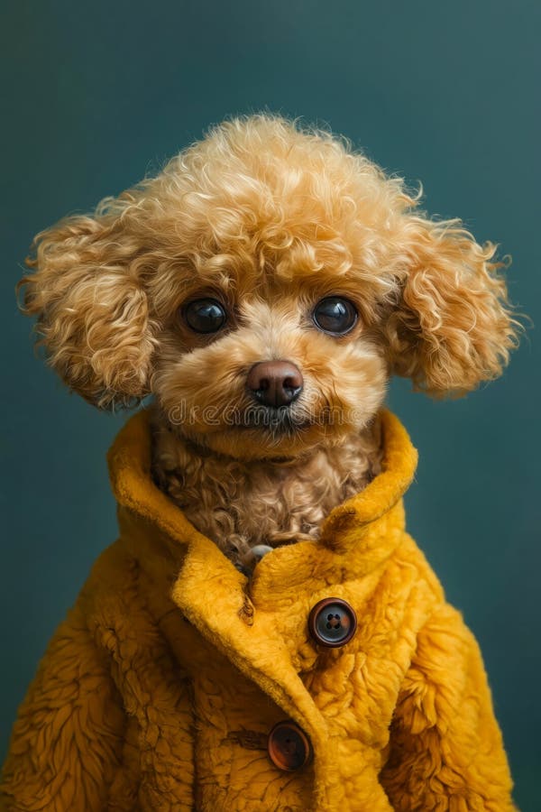 A Small Dog Wearing a Yellow Coat. Generative AI Stock Photo - Image of ...