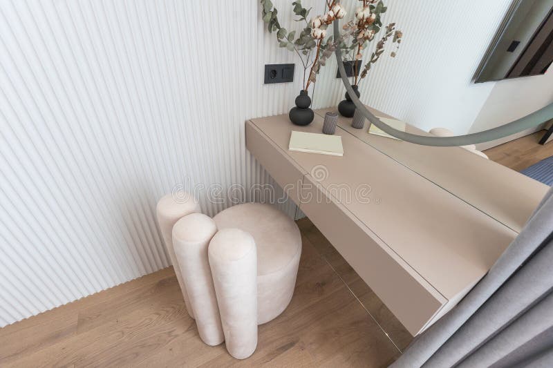 A Small Dressing Table in One Corner of the Dressing Room Stock Photo ...