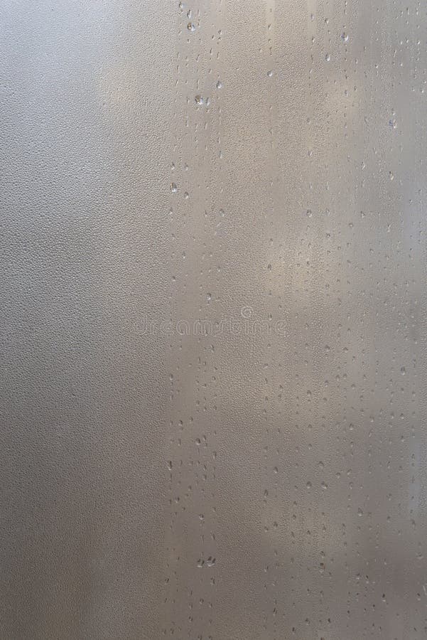 Small Drops of Condensate Water on Window Glass, Vertical Stock Image ...