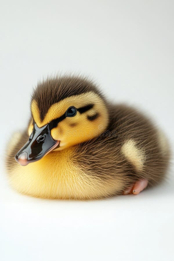 Small Duck with Black Beak on White Surface Stock Image - Image of ...
