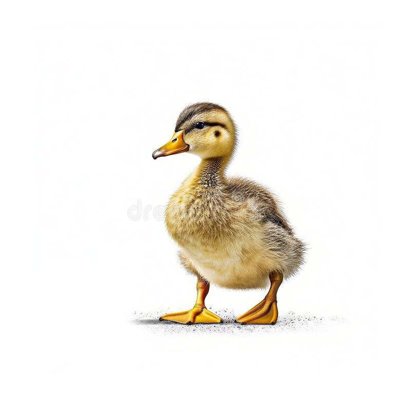 Small Duck Standing on a White Floor Stock Photo - Illustration of ...