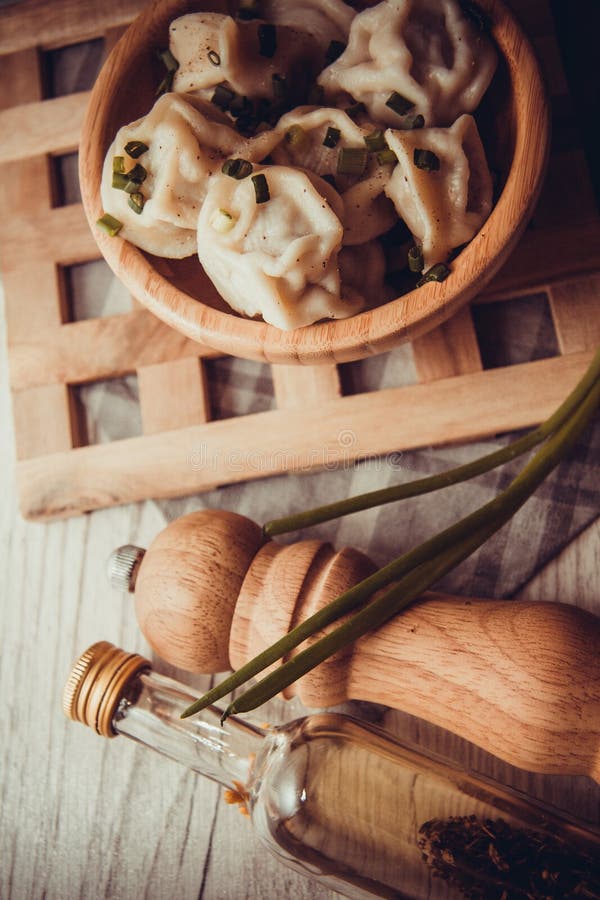 Small dumplings in bowl stock image. Image of polish - 65220145